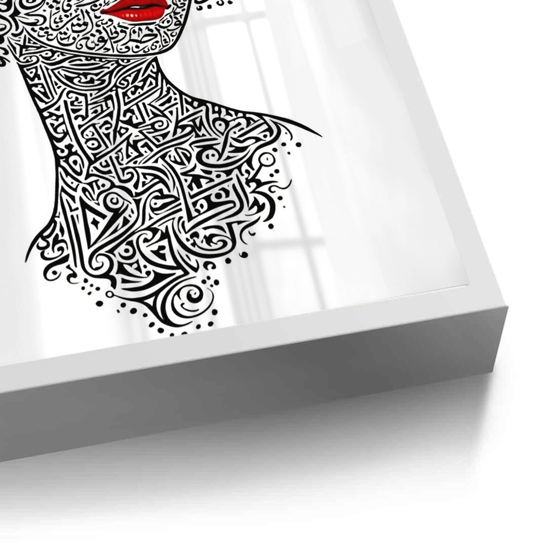 Arabic Calligraphy Woman Portrait - Fine Art - Jasmineart.ae