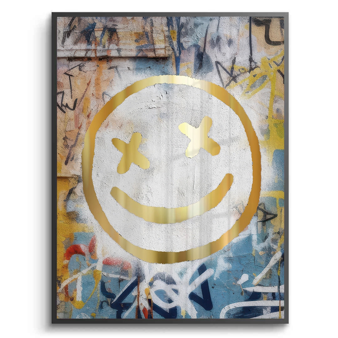Gold Smiley Face - Fine Art | Jasmine Art Online Wall Art Store ...